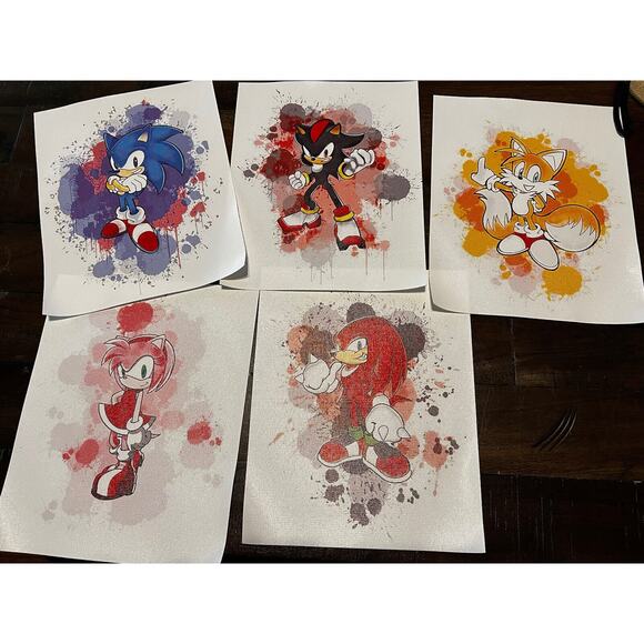 Art | Sonic Hedgehog Wall Art Canvas Prints Set 5 Unframed Tails Shadow ...